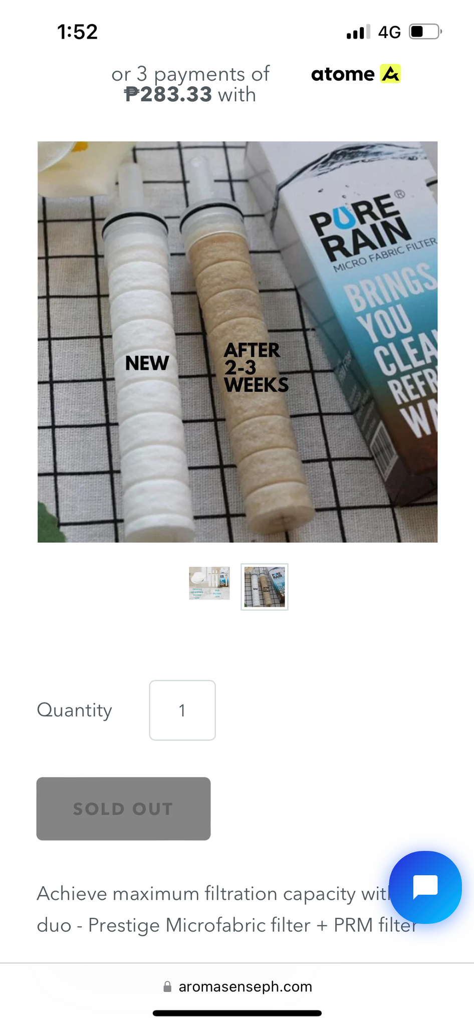 PURE RAIN SHOWER FILTERS (3 in) | Aroma Sense PH